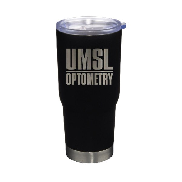 Black UMSL Optometry Laser Engraved 22oz Tumbler