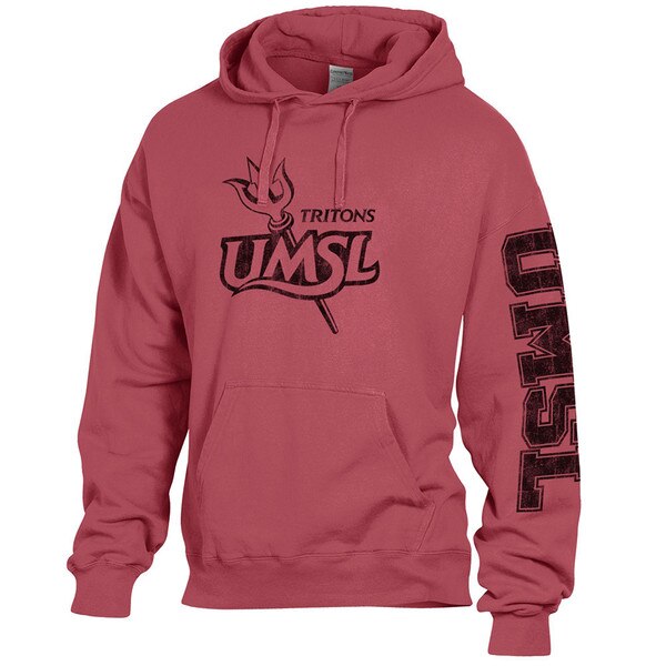 Crimson UMSL Tritons Trident Chest UMSL Right Arm Skyline Back Hooded ...